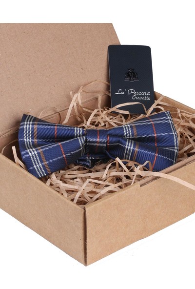 La Pescara Lacivert Ekose Desen Papyon P668 La Pescara Lacivert Ekose Desen Papyon P668