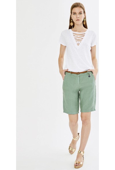 Xint Normal Bel Kemerli Chino Şort Xint Normal Bel Kemerli Chino Şort