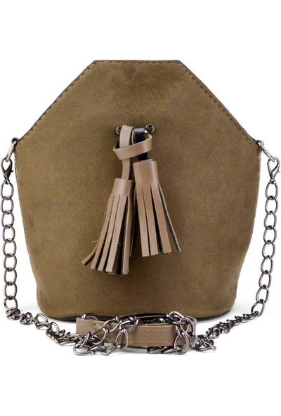 Voo Vizon Süet Omuz Askılı El Çanta