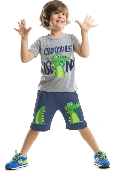 Denokids Timsah Adası Şort Takım