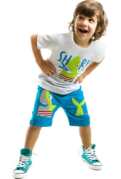 Denokids Shark Island Şort Takım Denokids Shark Island Şort Takım