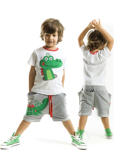 Denokids Timsah Baggy Şort Takım
