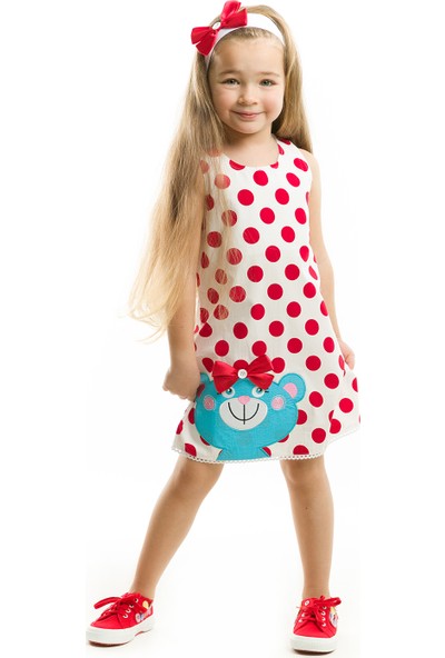 Denokids Mavi Ayıcık Elbise+Saç Bandı Denokids Mavi Ayıcık Elbise+Saç Bandı