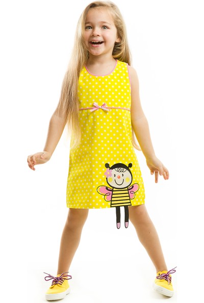 Denokids Arı Vızy Sarı Elbise