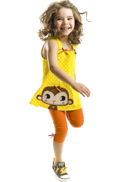 Denokids Sarı Maymuncuk Tunik Takım Denokids Sarı Maymuncuk Tunik Takım