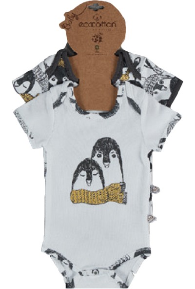 Ecocotton Pingu Kısa Kollu Zıbın Seti 0-3 Ay