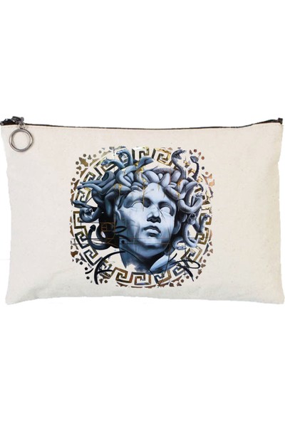 Art T-Shirt Medusa Astarlı Bez Tablet Ve Makyaj Çantası