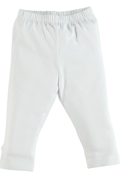 Kujju Kız Bebek Tayt 6-18 Ay Beyaz