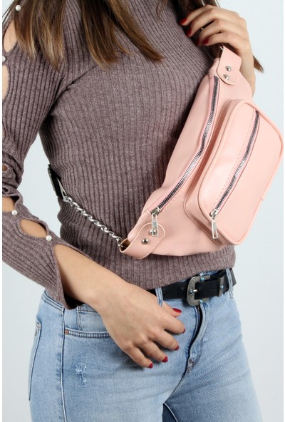 Luwwe Bag's Pudra Kadın Zincirli Bel Göğüs Çantası LWE20261