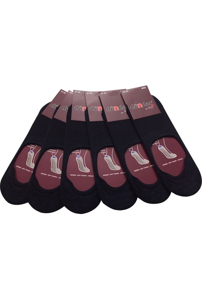 Dündar 6 Lı Siyah Pamuklu Arkası Silikonlu Babet Çorap