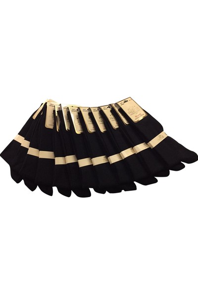 Prestij 12 Li Siyah Dikişsiz Pamuklu Erkek Çorap