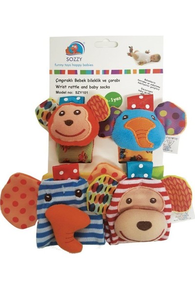 Sozzy Toys 4Lü Çıngıraklı Bebek Bileklik Ve Çorap Seti