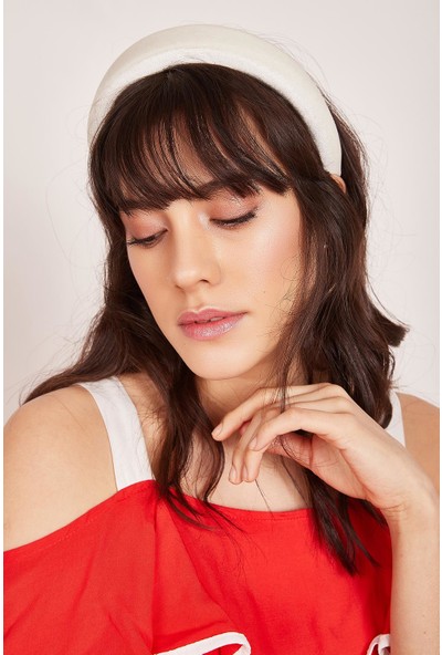 Lafaba Kadın Beyaz Kadife Taç