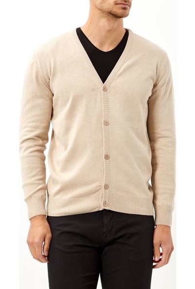 Adze Bej Erkek Düğmeli Basic Hırka Adze Bej Erkek Düğmeli Basic Hırka