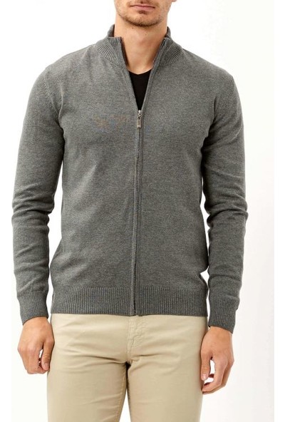 Adze Koyu Gri Erkek Basic Triko Hırka Adze Koyu Gri Erkek Basic Triko Hırka