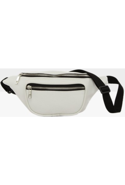 Bagmori Beyaz Oval Cepli Kolonlu Bel Çantası Bagmori Beyaz Oval Cepli Kolonlu Bel Çantası