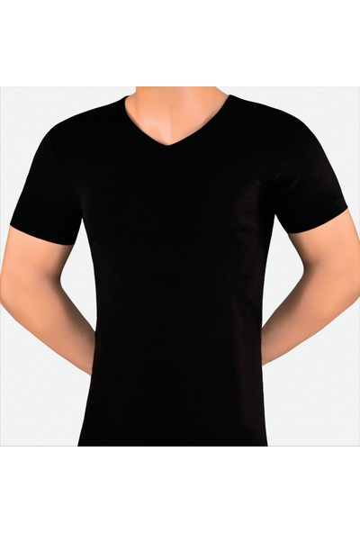 Öts İç Giyim Likralı V Yaka Siyah
