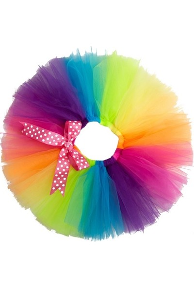 Azebu Gökkuşaği Tütü Etek Lastikli Tütü Etek