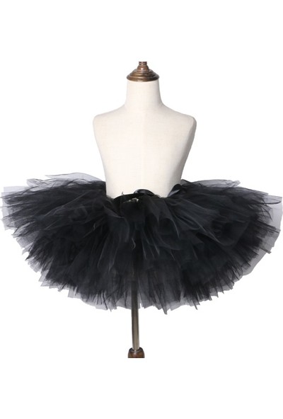 Azebu Siyah Astarsiz Tütü Etek Lastikli Tütü Etek