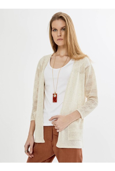 Xint V Yaka Örgü Detaylı Uzun Hırka Xint V Yaka Örgü Detaylı Uzun Hırka