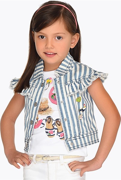 Mayoral Kız Çocuk Çizgili Yelek