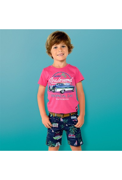 Mayoral Erkek Çocuk Baskılı Kemerli Şort