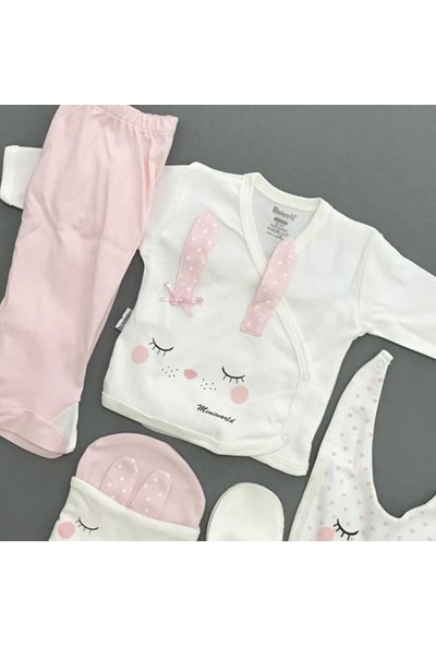 Miniworld Kız Bebek Hastane Çıkışı 5'li Zıbın Seti 14227