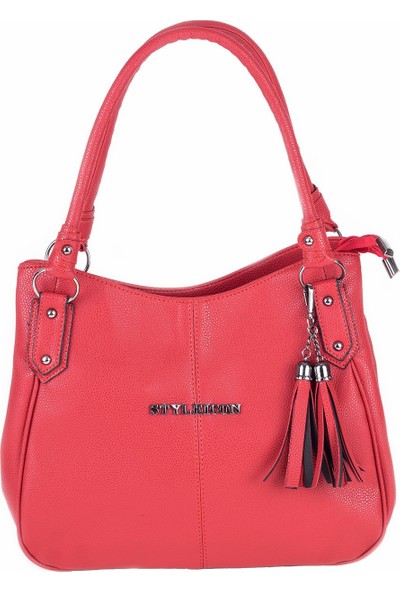 Modkofoni Metal Aksesuar Detaylı Kırmızı Tote Çanta Modkofoni Metal Aksesuar Detaylı Kırmızı Tote Çanta