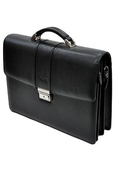 Alpe Deri Erkek Evrak Çantası - Siyah
