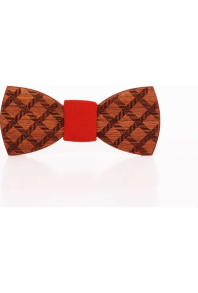 Tezgah İstanbul Ekose Desenli Ahşap Papyon-1