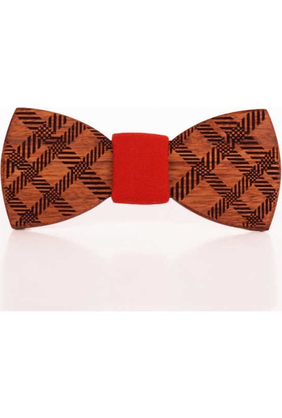 Tezgah İstanbul Ekose Desenli Ahşap Papyon-3