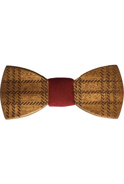 Tezgah İstanbul Ekose Desenli Ahşap Papyon-4