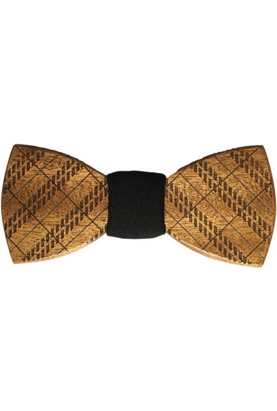 Tezgah İstanbul Ekose Desenli Ahşap Papyon-5