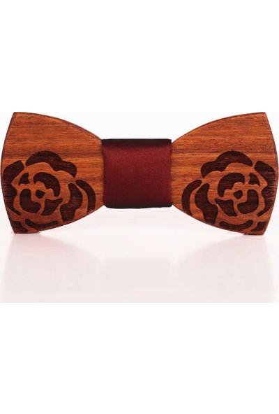 Tezgah İstanbul Gül Desenli Ahşap Papyon