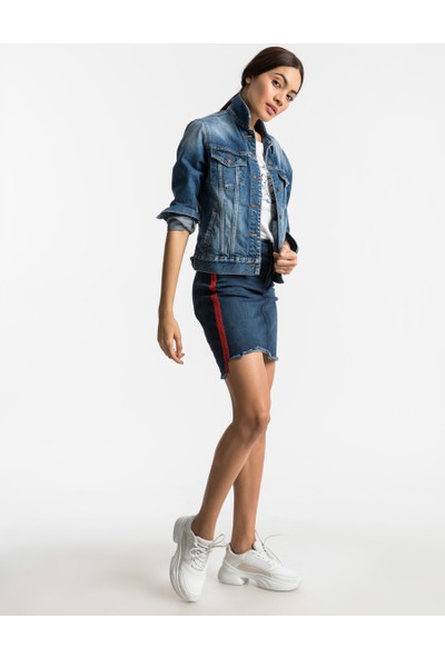 LTB innie Red Striped Double Line Wash Kadın Etek LTB innie Red Striped Double Line Wash Kadın Etek