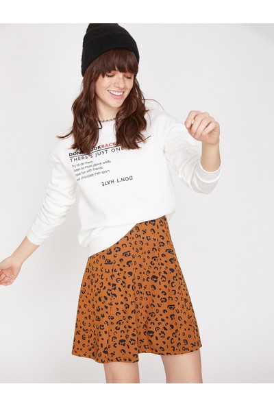 Koton Kadın Leopar Desenli Etek