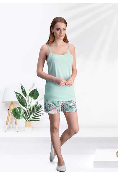 Arnetta Lamina Nil Yeşili Kadın Şort Takım