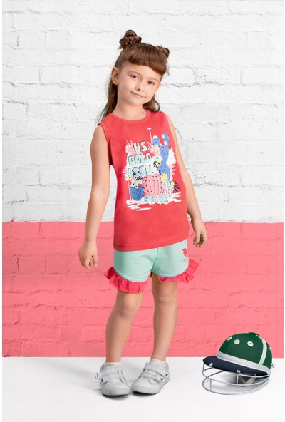 U.S. Polo Assn Lisanslı Nar Kız Çocuk Şort Takım U.S. Polo Assn Lisanslı Nar Kız Çocuk Şort Takım