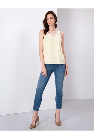 Pierre Cardin Kadın Mavi Denim Pantolon 50201169-VR036 Pierre Cardin Kadın Mavi Denim Pantolon 50201169-VR036