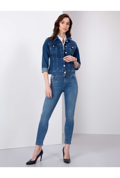 Pierre Cardin Kadın Mavi Denim Pantolon 50202662-VR028 Pierre Cardin Kadın Mavi Denim Pantolon 50202662-VR028