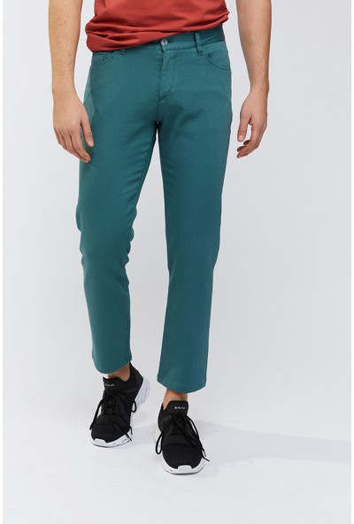 Avva Erkek Yeşil 5 Cepli Armürlü Slim Fit Pantolon A91Y3016