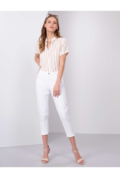 Pierre Cardin Kadın Beyaz Denim Pantolon 50201164-VR013 Pierre Cardin Kadın Beyaz Denim Pantolon 50201164-VR013