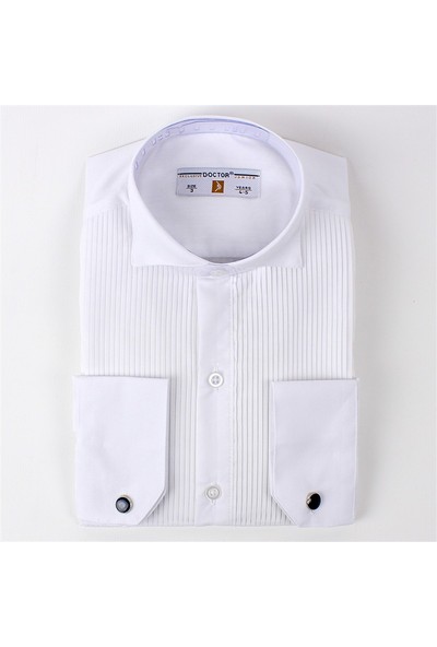 Doctor Junior 1-14 Yaş Kol Düğmeli Ata Yaka Çocuk Gömleği