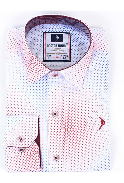 Doctor Junior 1-14 Yaş Uzun Kol Desenli Çocuk Gömleği