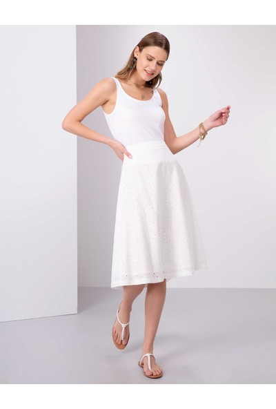 Pierre Cardin Kadın Beyaz Dokuma Etek 50202665-VR013 Pierre Cardin Kadın Beyaz Dokuma Etek 50202665-VR013
