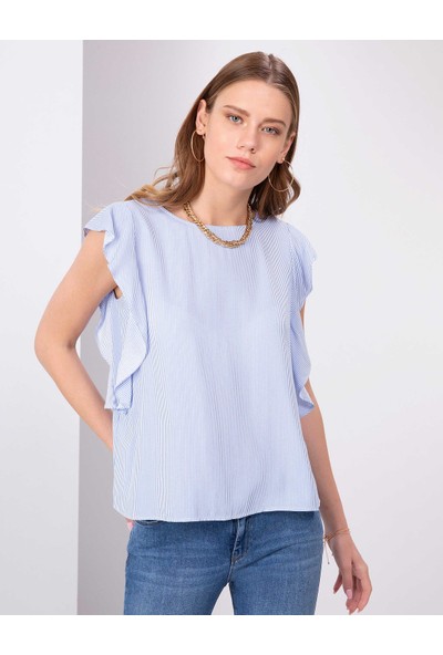 Pierre Cardin Kadın Açık Mavi Bluz 50202568-VR003 Pierre Cardin Kadın Açık Mavi Bluz 50202568-VR003