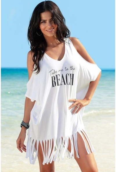 Angelsin Beyaz Beach Baskılı Pareo Angelsin Beyaz Beach Baskılı Pareo