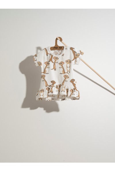 Moi Noi Mirket Desen Fırfırlı Elbise