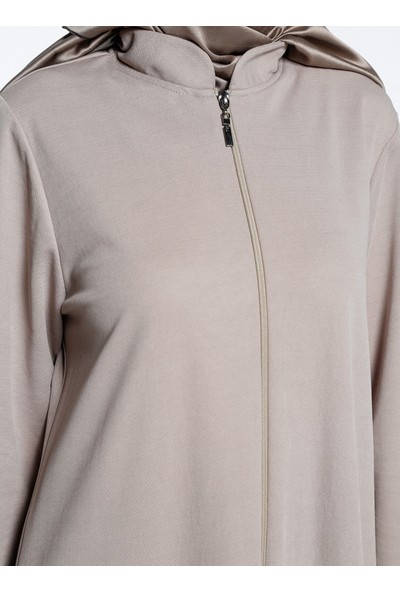 Fermuarlı Ferace - Vizon - Miss Cazibe