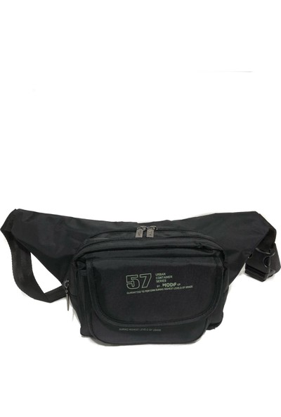 Moda Büyük Boy Çok Gözlü Kumaş Bel Çantası